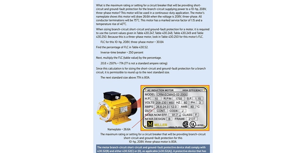 Motors, Motor Circuits and Controllers, Part IX: NEC Article 430 ...