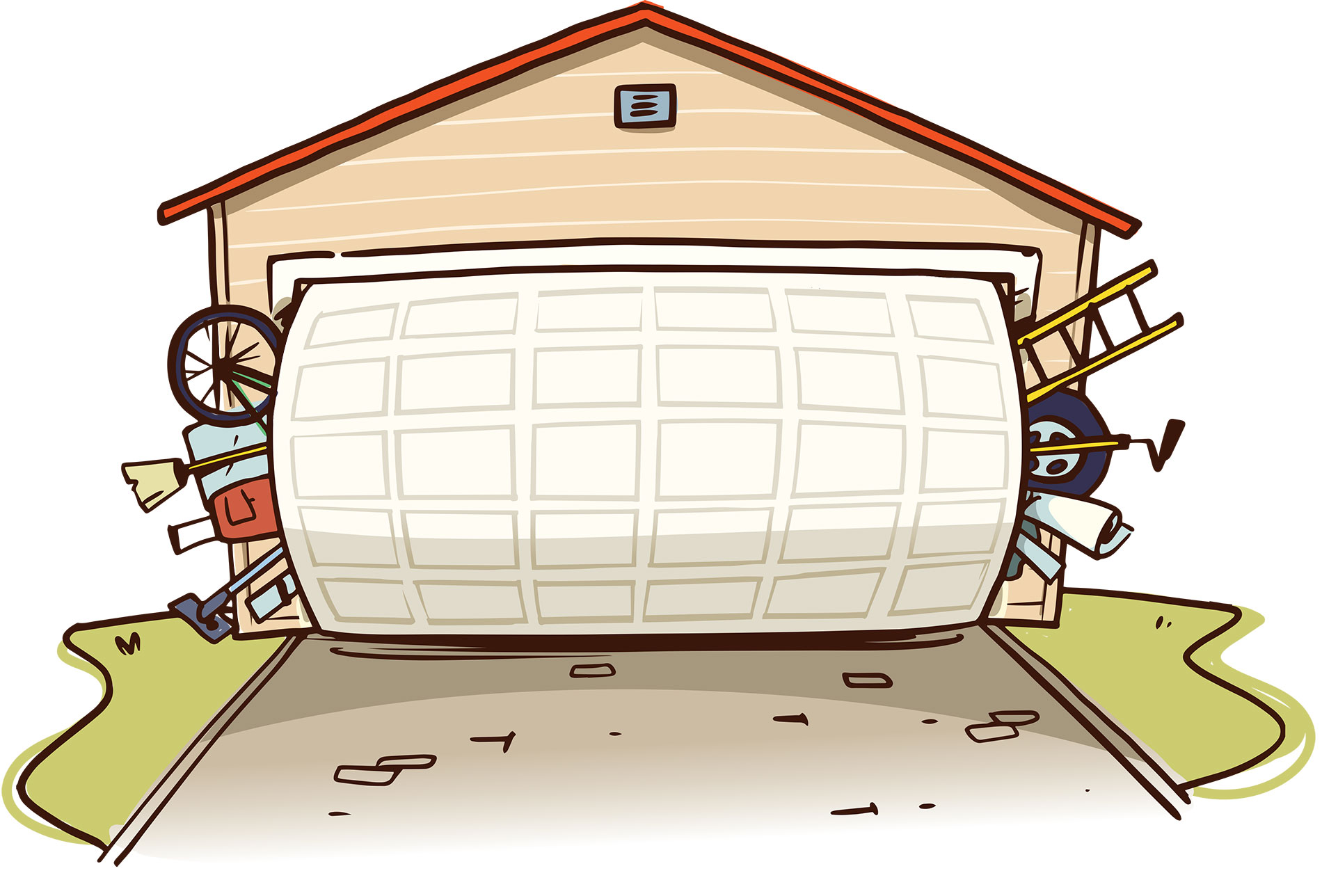 Garage Door Cartoon Drawing